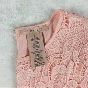 Philosophy | Tops | Lace Pink Philosophy Layered Blouse Size Sm | Poshmark
